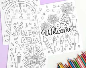 New Year Coloring Pages 2021 Free Printable Coloring Sheets Download
